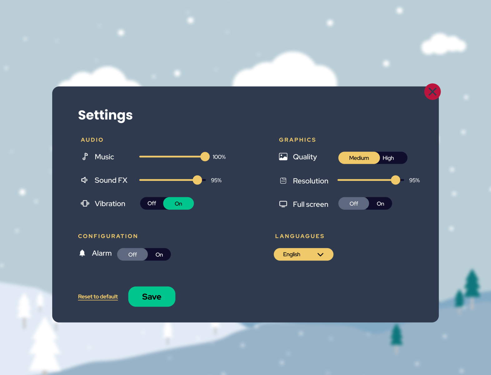 Game settings by Mulikat Abdulrahman on Dribbble