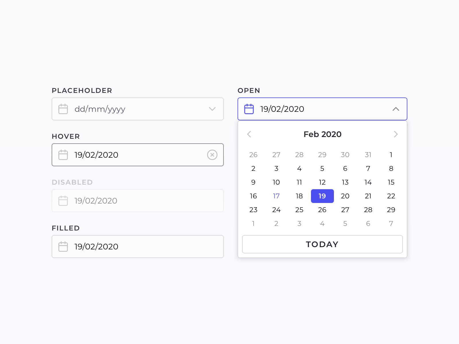 Date picker by Mateusz Meller on Dribbble