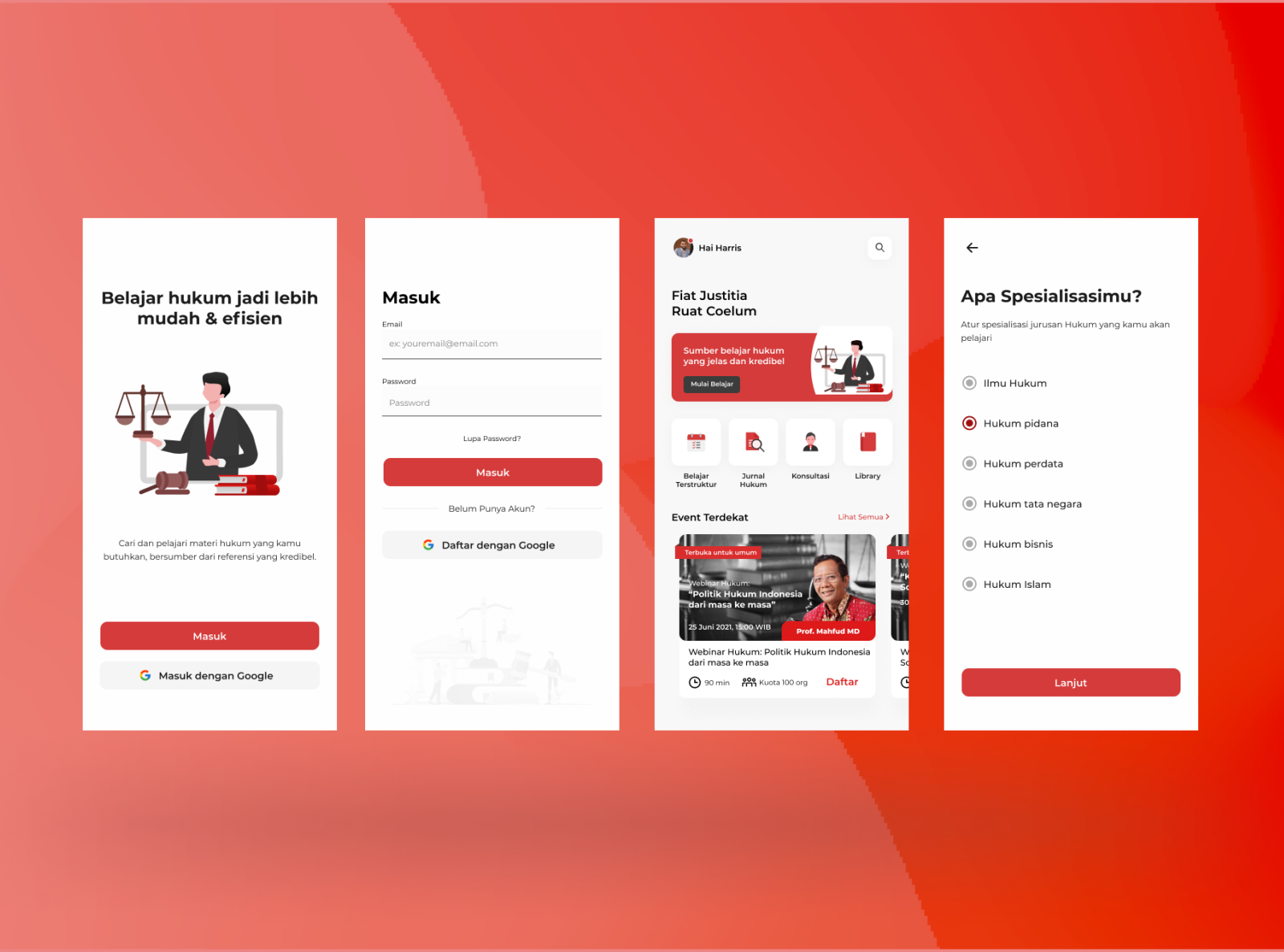 Law Learning App - Design Exploration by Harris Abdul Aziz on Dribbble
