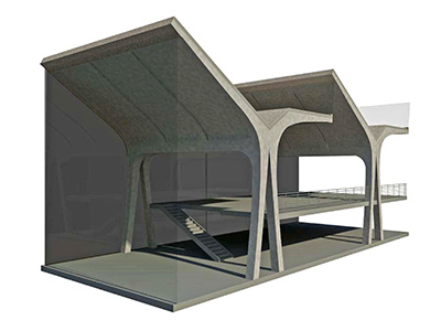 3D Revit model of building bay by Isida Karpuzi on Dribbble