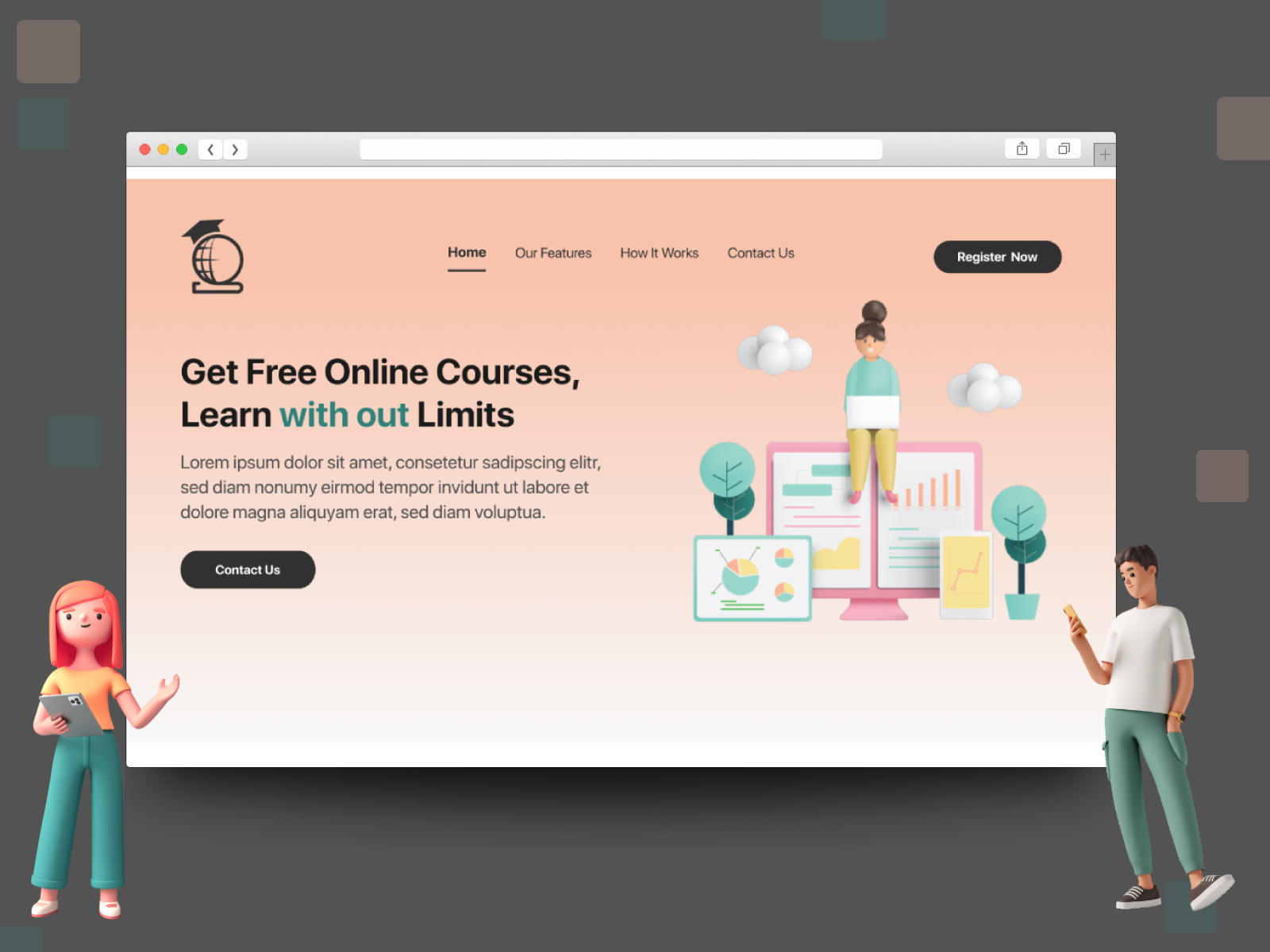 Online Courses Landing Page by Toqa Mohamed on Dribbble