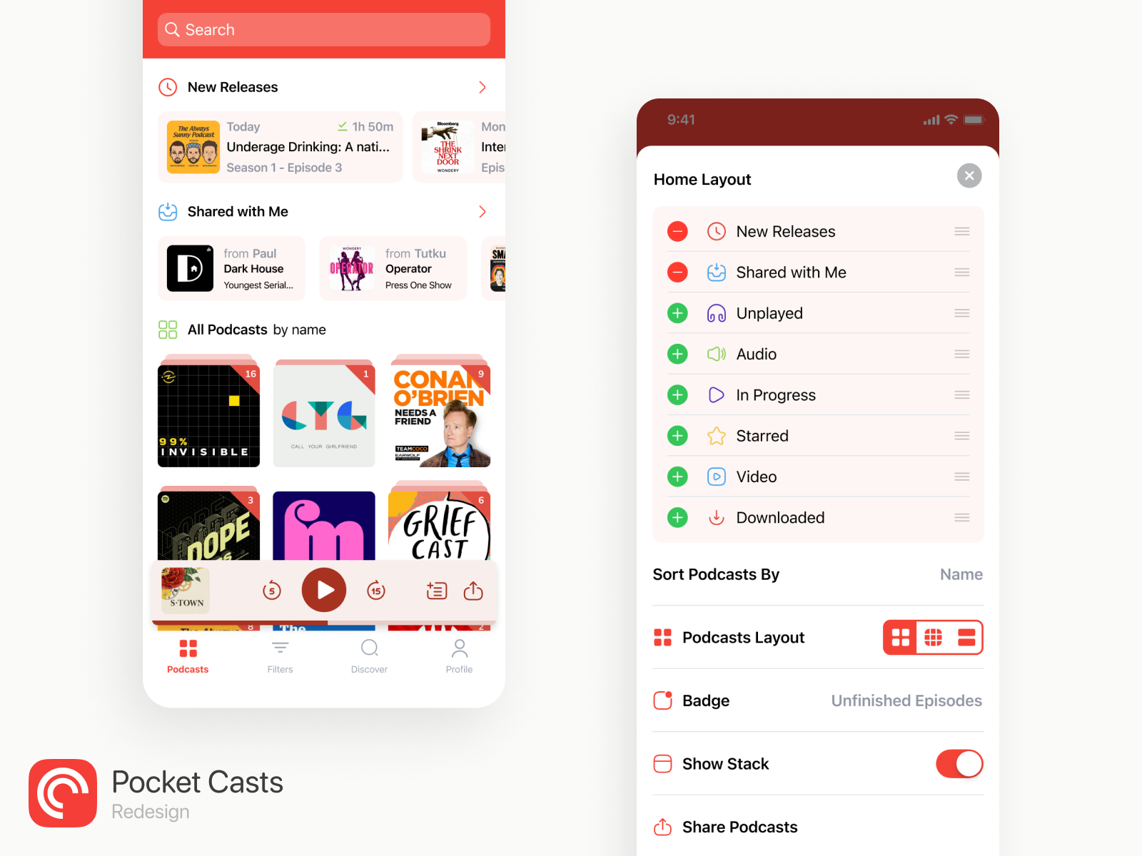 Pocket Cast App Redesign by Pierre COLSON on Dribbble