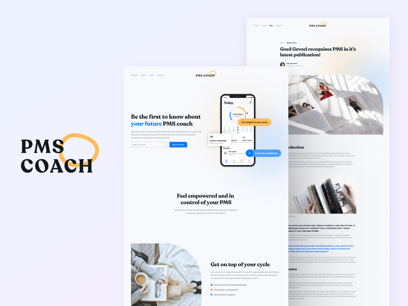 PMS Coach - Website design by Bram Rutten on Dribbble