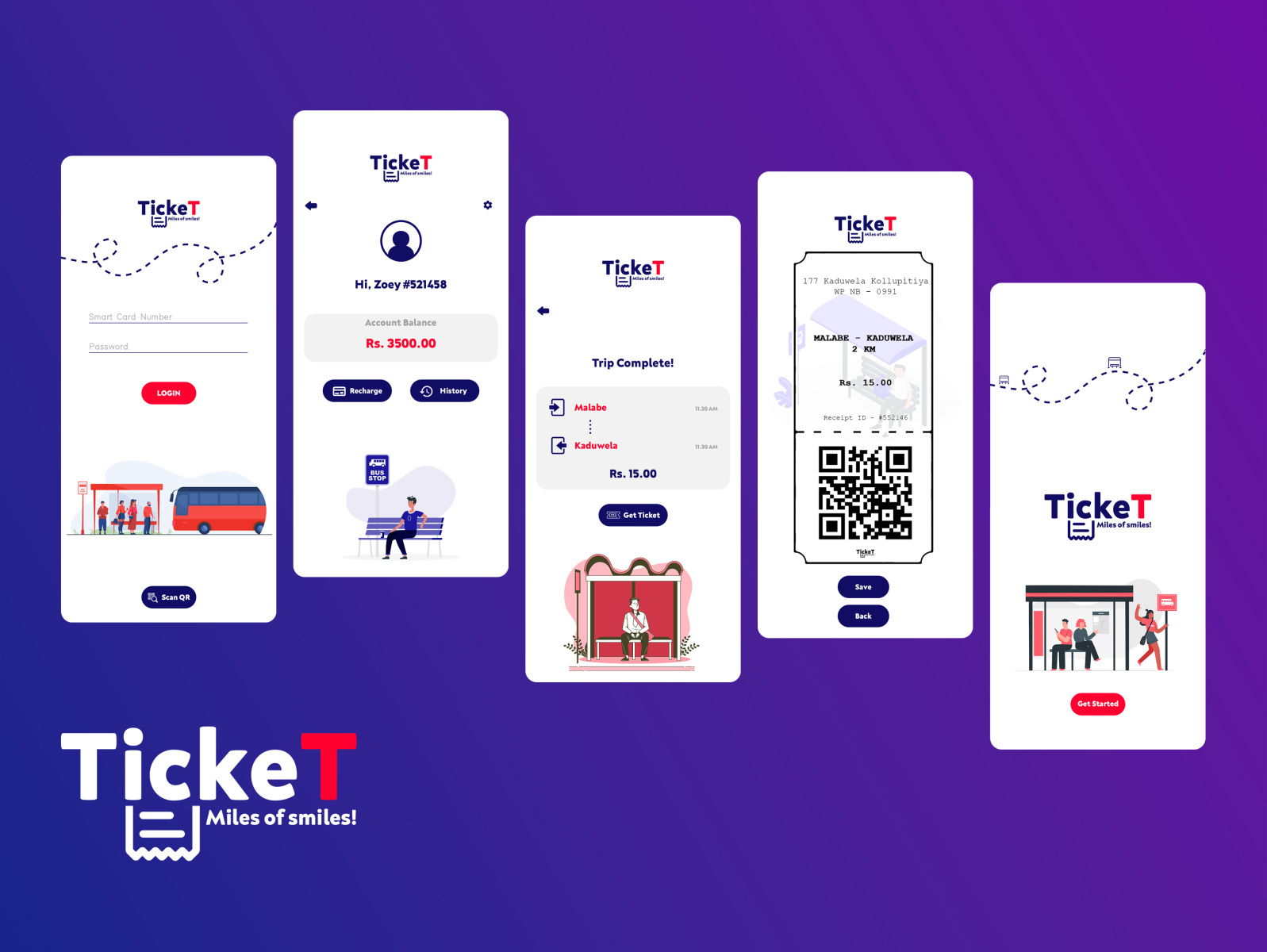 TickeT - Public Transport Ticket Application UI by Shehan Rathnayake on ...