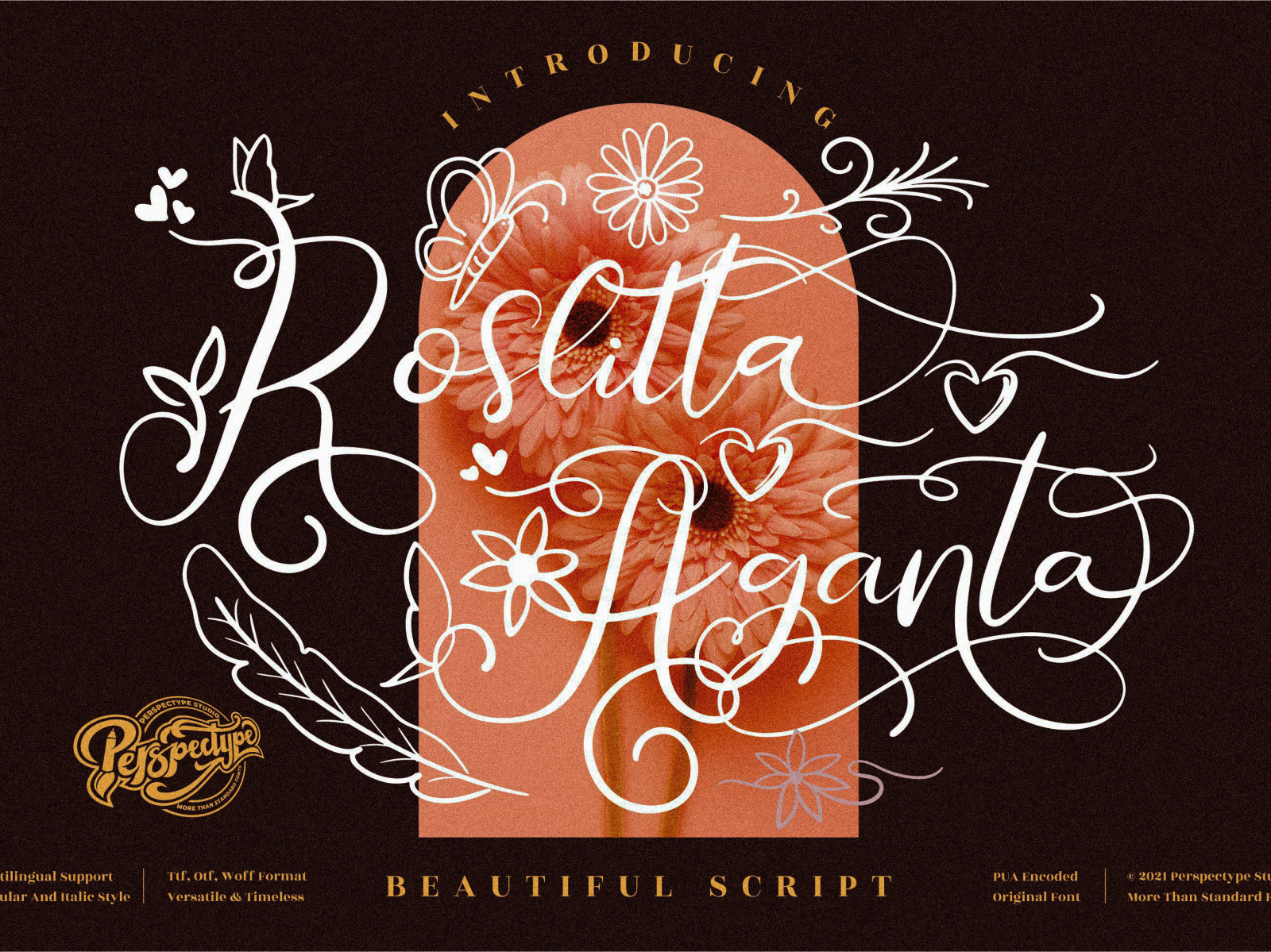 Roslitta Aganta - Beautiful Script Font by Perspectype Studio on Dribbble