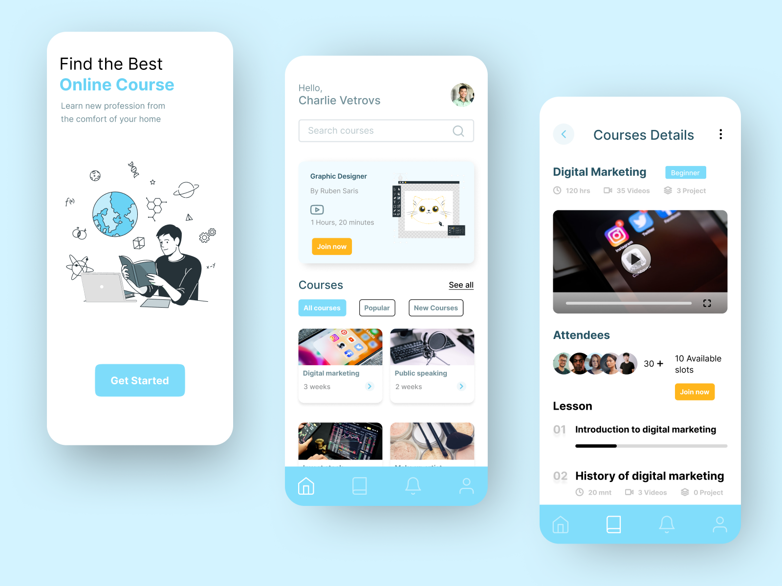Learning Services App by Zaith Hatta on Dribbble