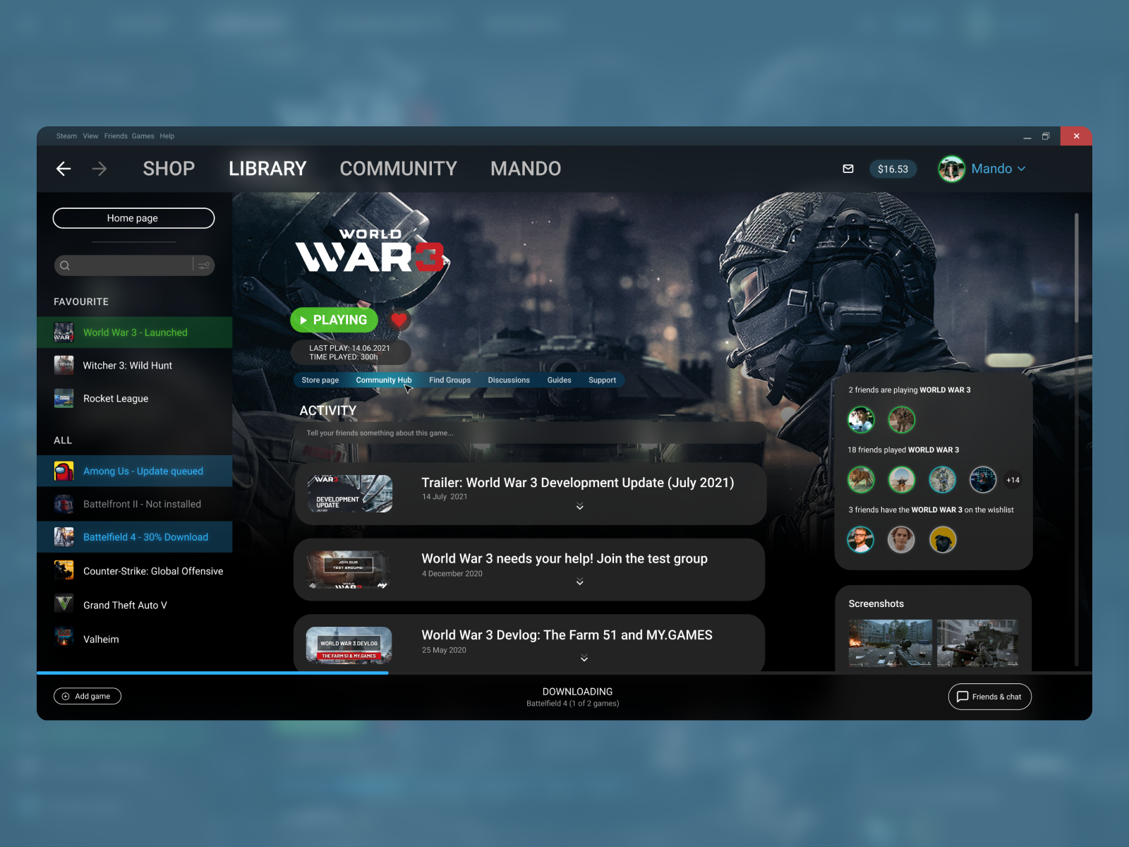 Steam concept by Bartłomiej Karczewski on Dribbble