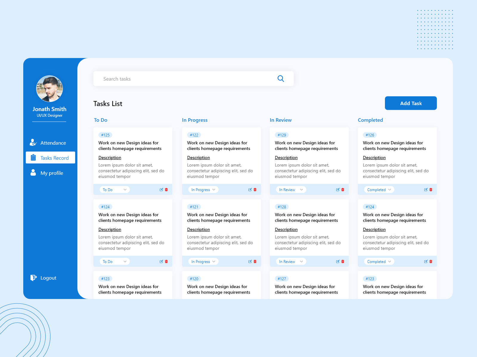 Tasks List UI UX Design by SAMARITAN TECHNOLOGIES on Dribbble