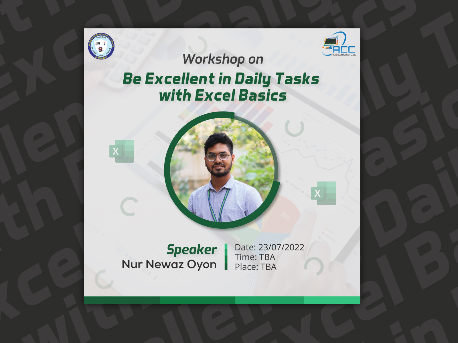 Social Media Poster | Excel Workshop by Abu Junaed Mohd Asif on Dribbble