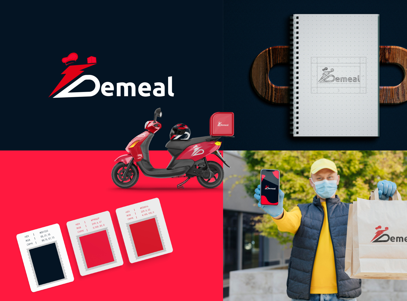 Minimalist Demeal Logo for Your Business by Athar Gul on Dribbble
