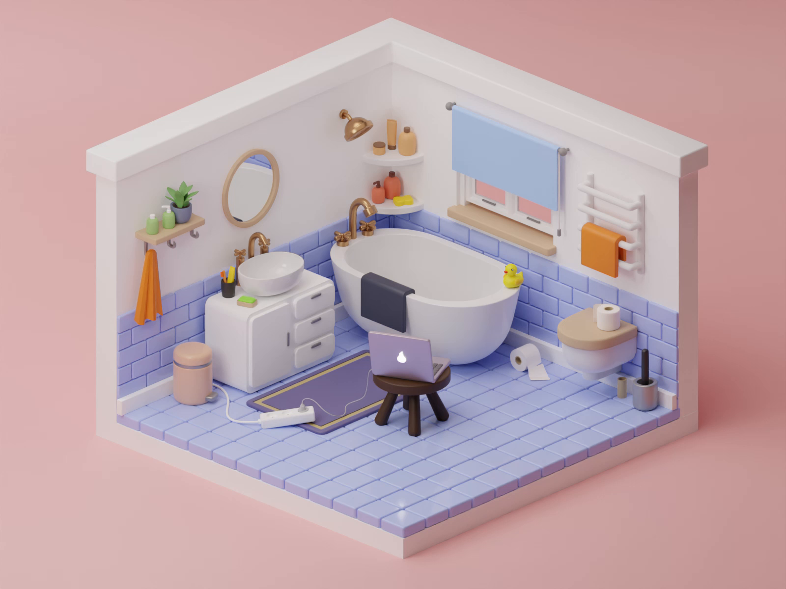 3D Room Animation - Bathroom by Lera Horbachova on Dribbble