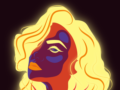Neon girl by Oksana on Dribbble