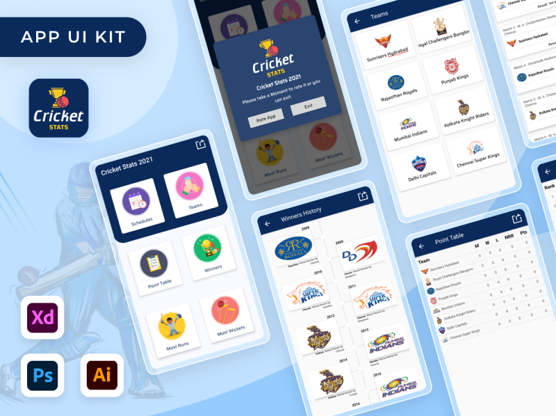 Cricket App UI by Punit Bhalodiya on Dribbble