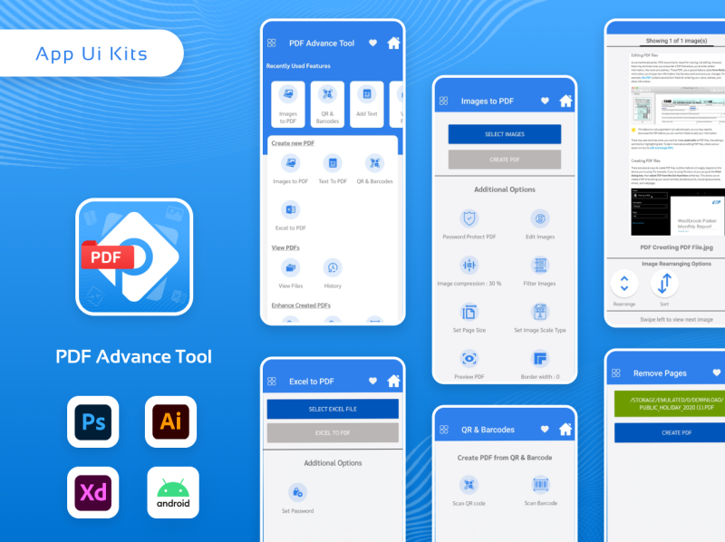 PDF Advance Tool App UI by Punit Bhalodiya on Dribbble