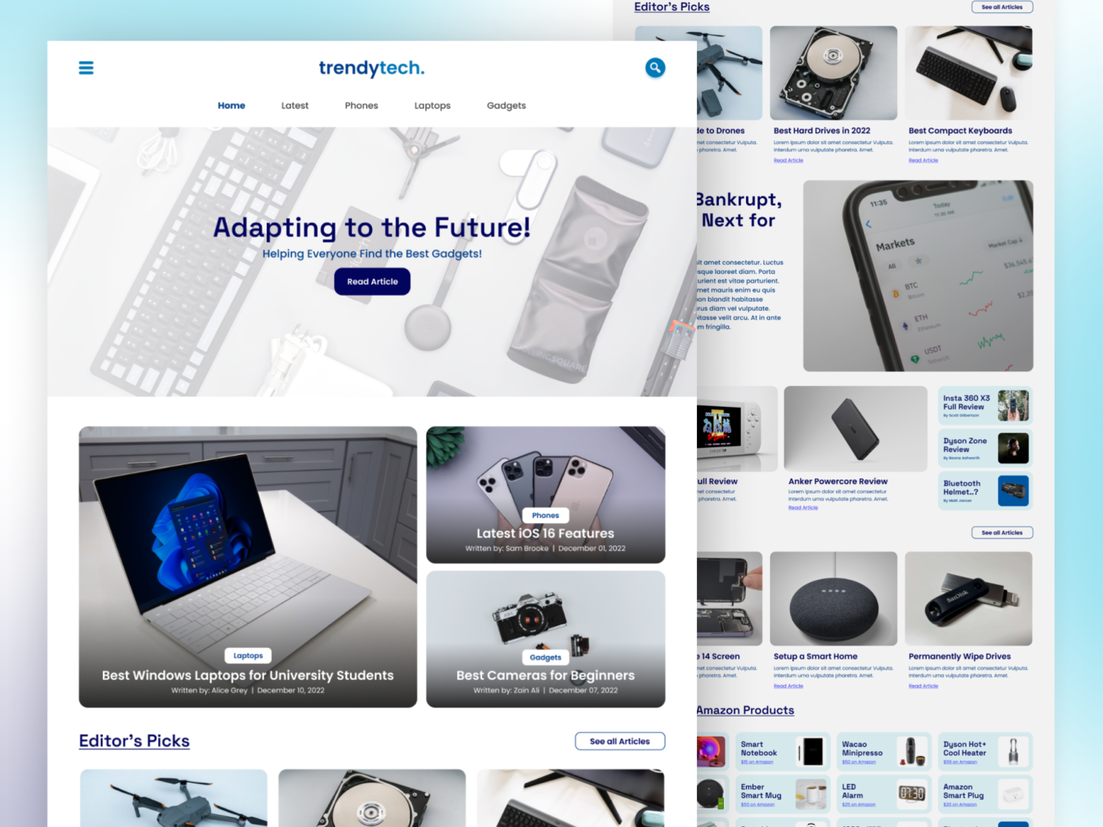 Tech Blog Website Concept | Blog Landing Page Design by Muhammad ...