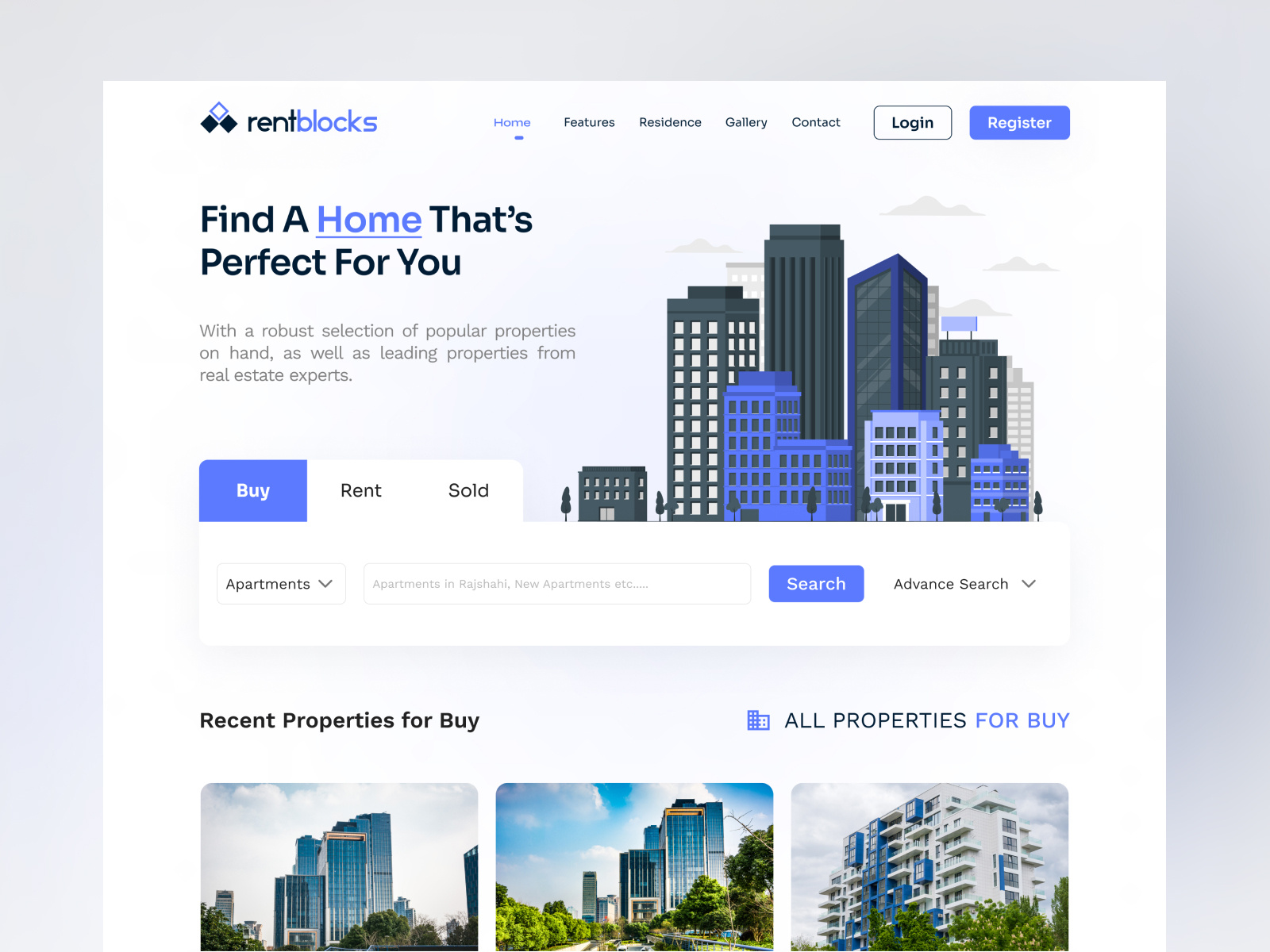 RentBlocks - Real Estate Landing Page. by Sultan Mahmud for Netro ...