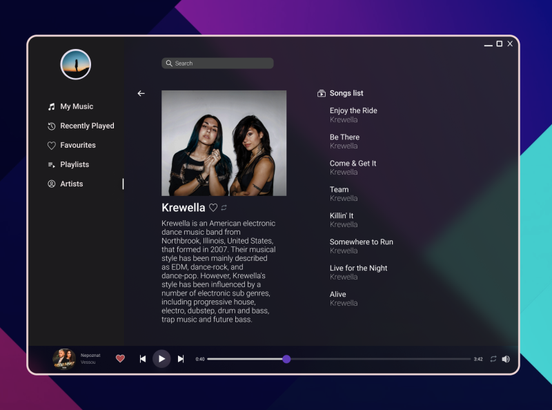 My Music Player Desktop Concept / Second Screen / by Martin K on Dribbble