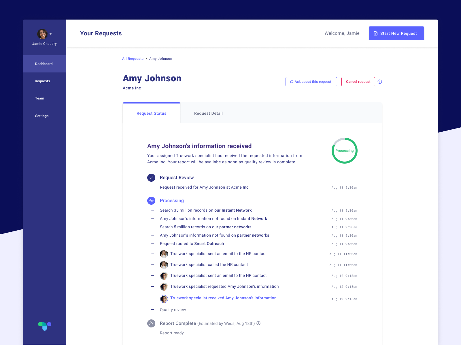Status Updates by Ann Chen for Truework on Dribbble