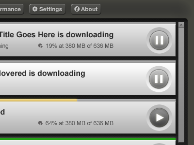 Multifile Downloader UI (Part 2) by Shaun Capehart on Dribbble