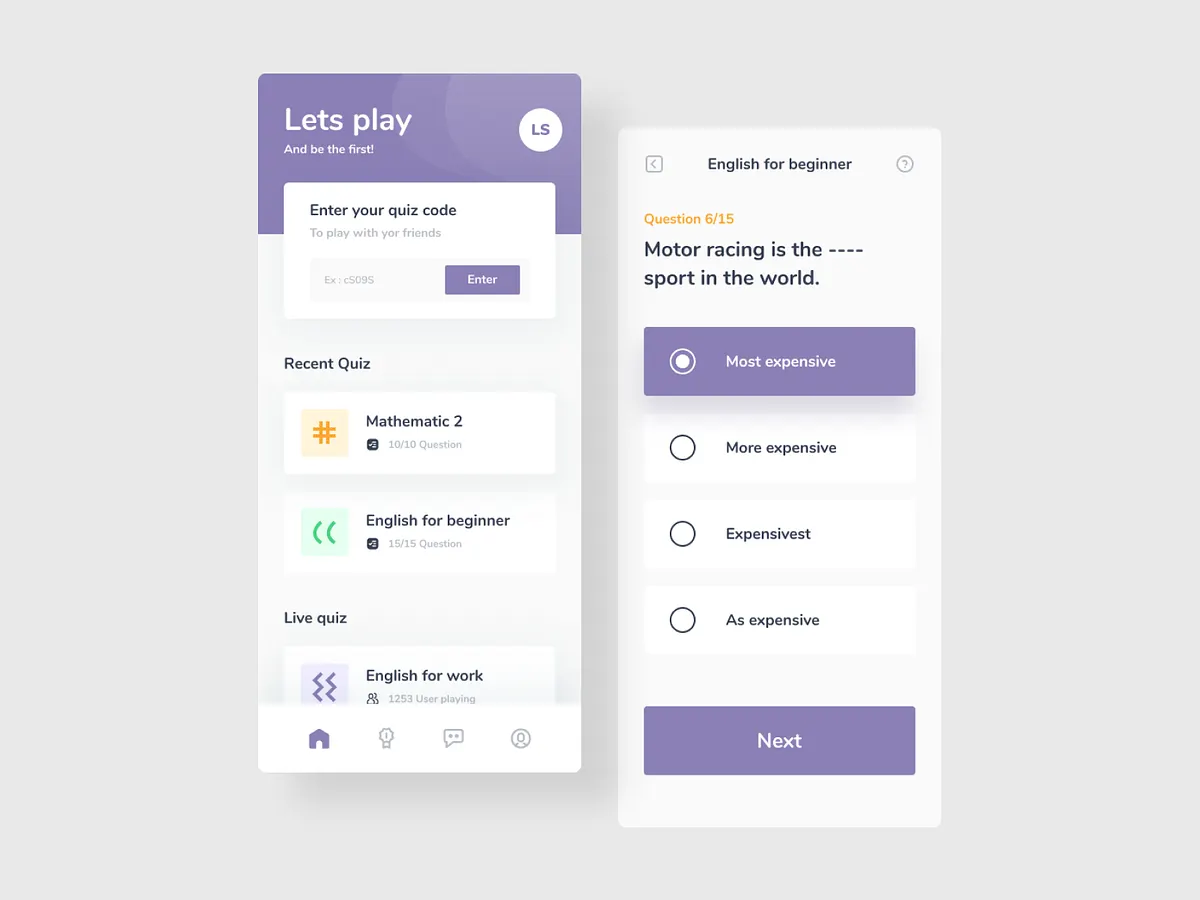 Quiz App designs, themes, templates and downloadable graphic elements ...