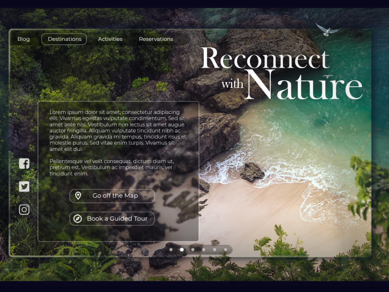"Expedition" Website draft by Caleb Edison on Dribbble