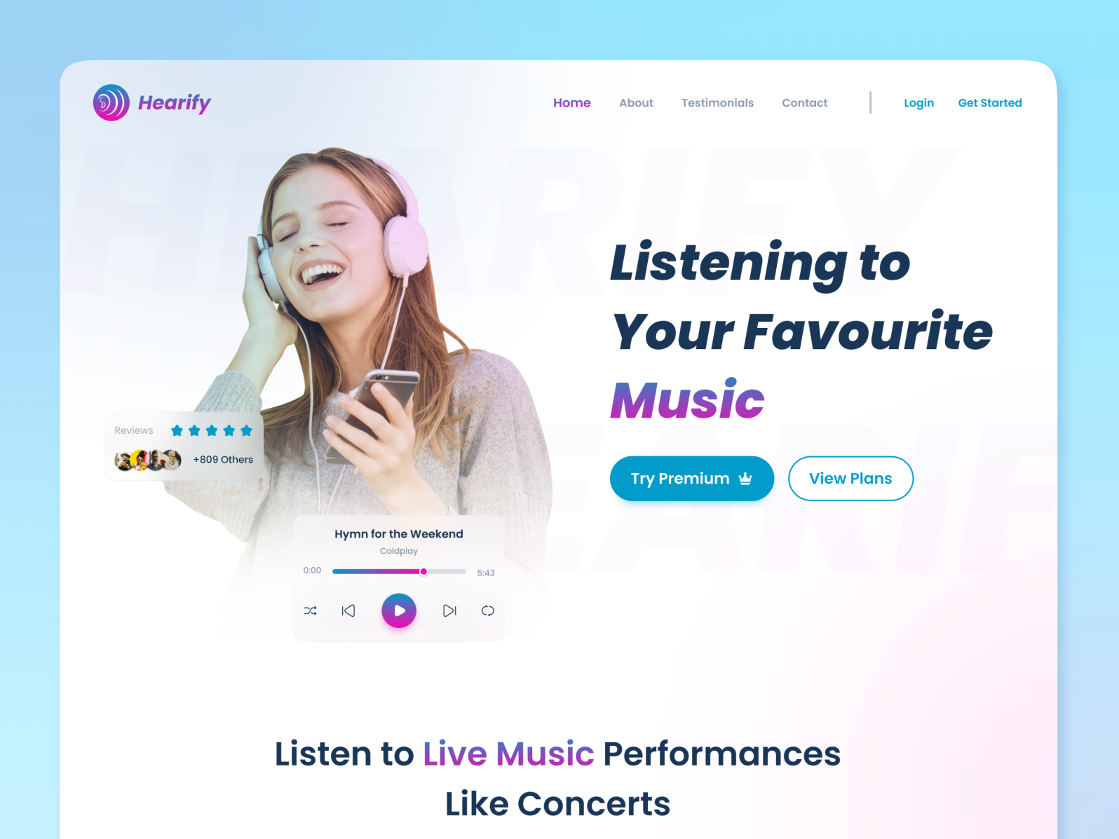 Hearify Web Design - Landing Page by Pratik Poriya on Dribbble