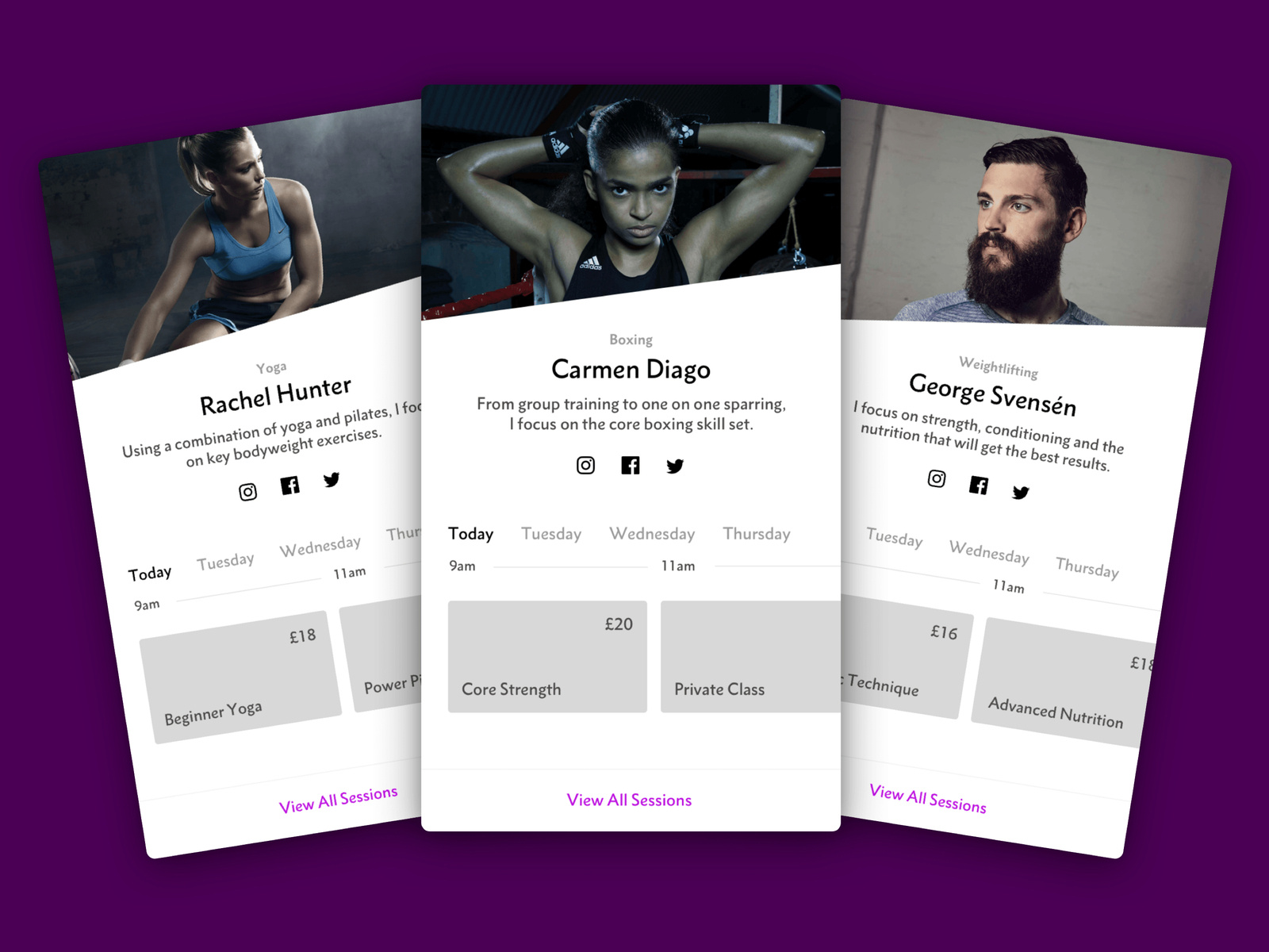 Profile Cards by Dan Christian Duncan on Dribbble