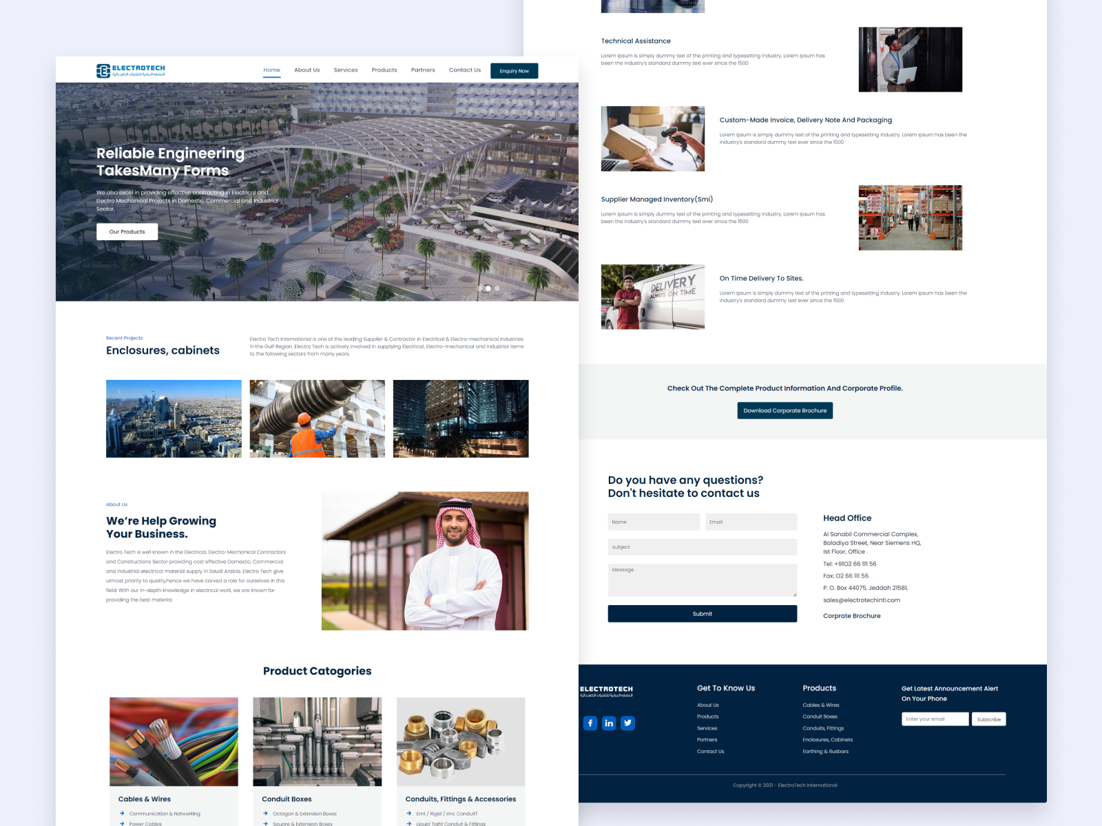 Website Design Electro Tech International by ajinas_majeed on Dribbble