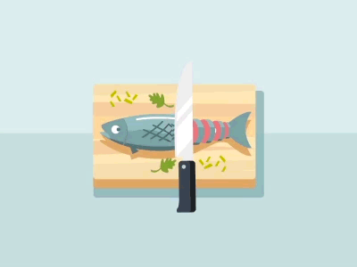 Cut the fish! by BLACKMEAL on Dribbble