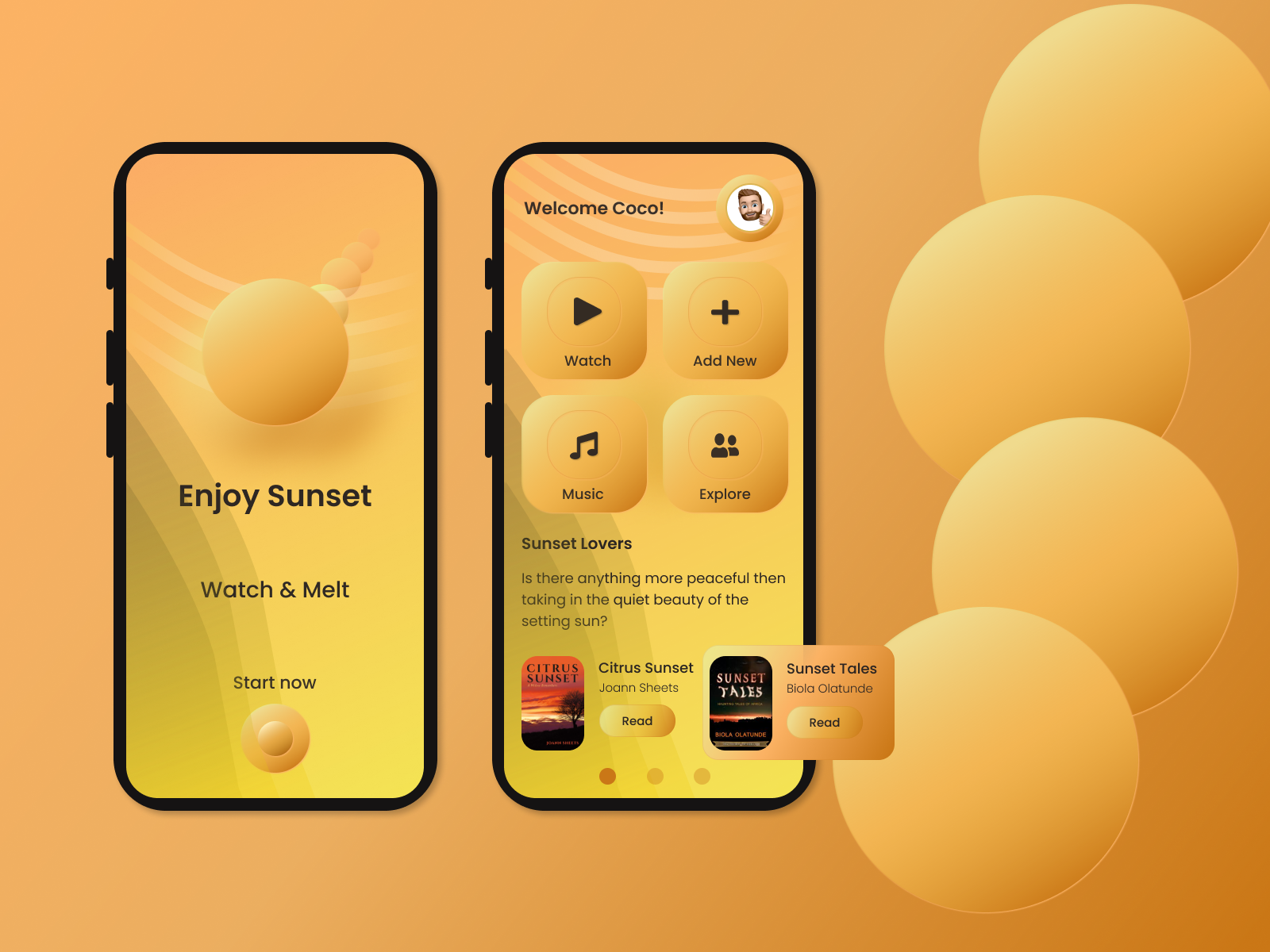 Enjoy Sunset App by Lazar J on Dribbble