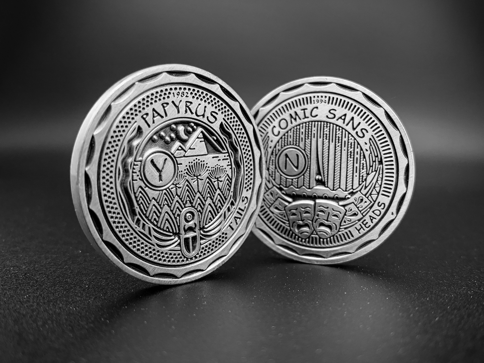 Papyrus Comic Sans Coin by Matt Benson on Dribbble