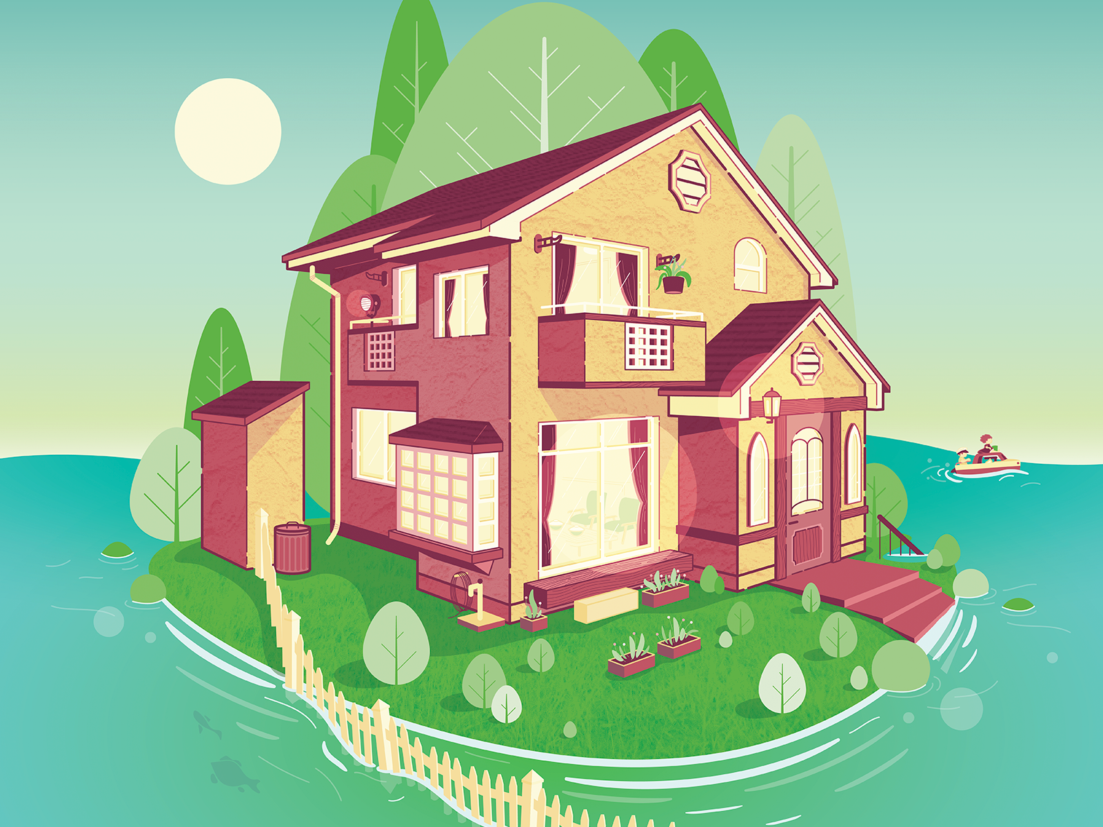Ponyo House Illustration by Matt Benson on Dribbble