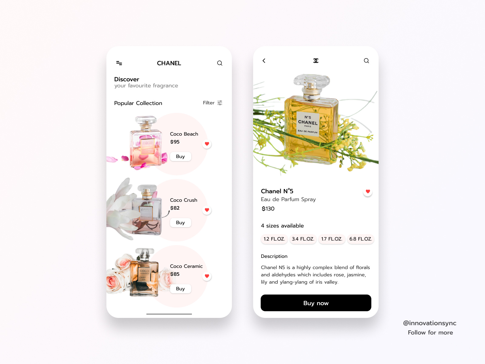 Perfume App Ui Design by InnovationSync on Dribbble