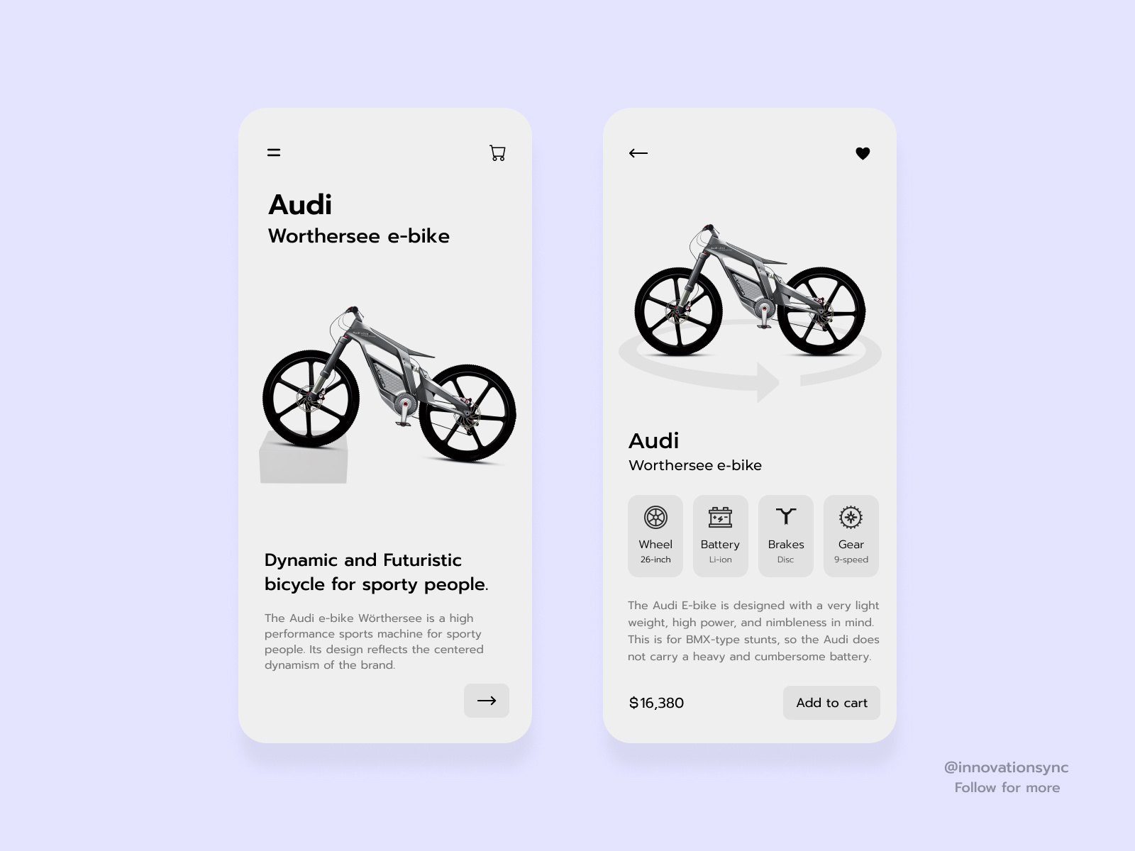 Audi e-bike Ui Design by InnovationSync on Dribbble