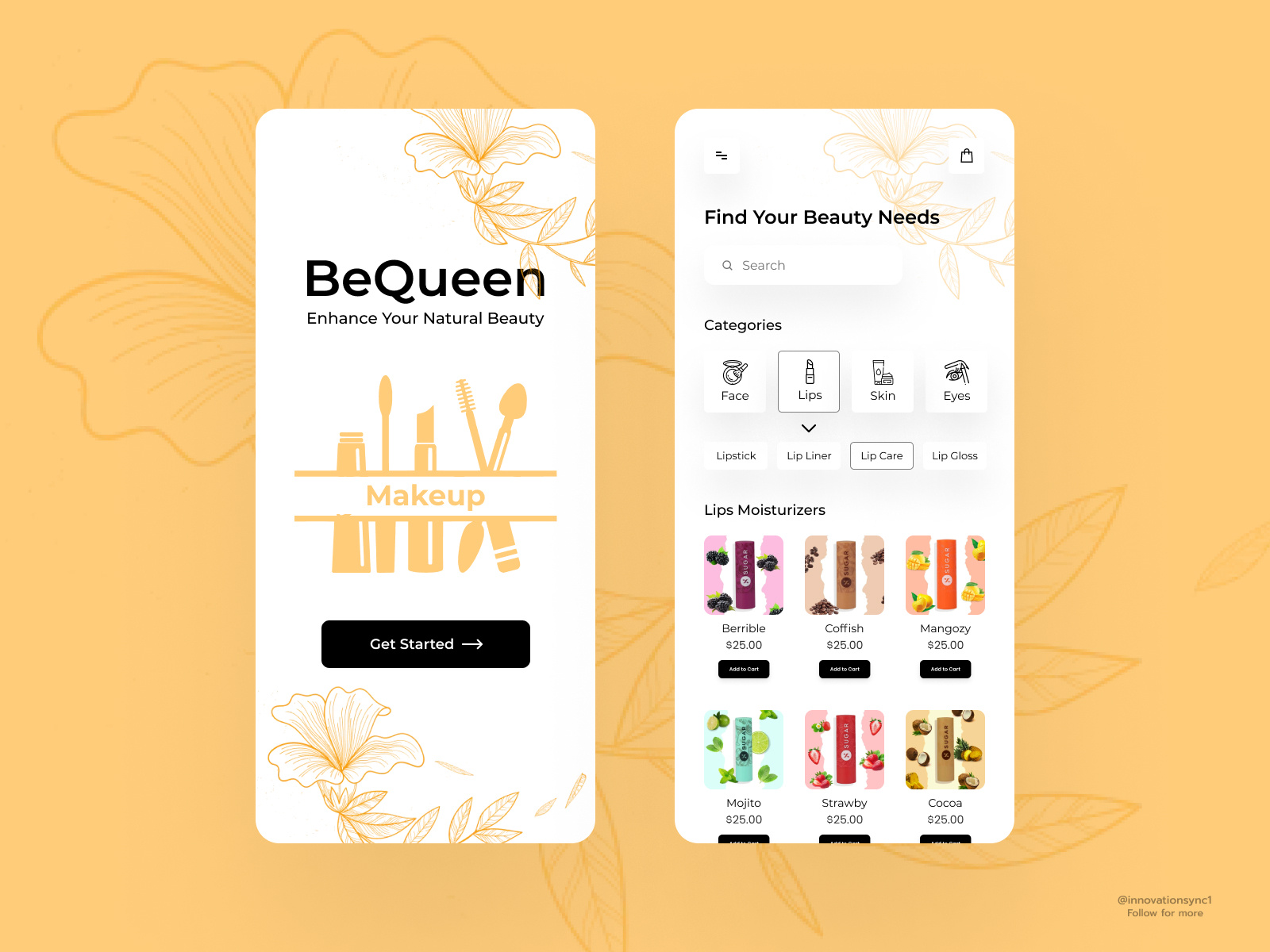 Cosmetics App Design by InnovationSync on Dribbble
