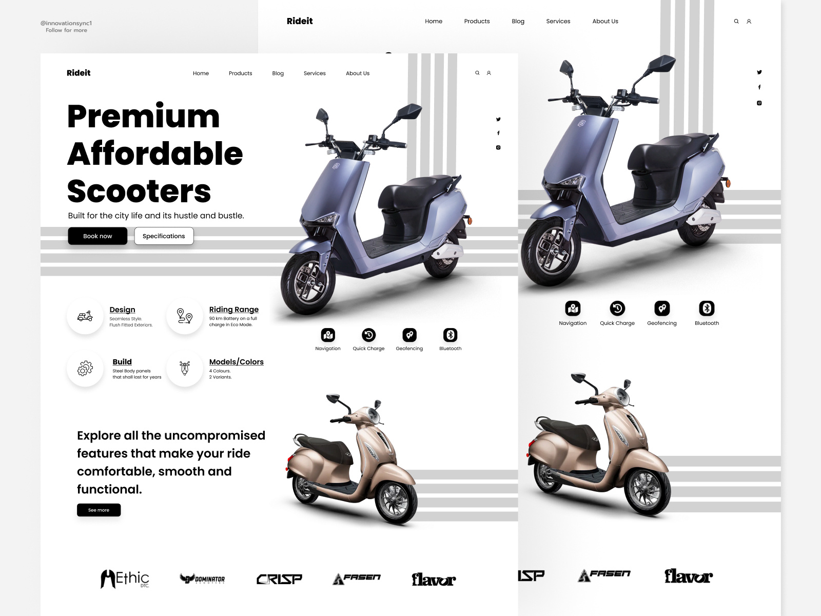 Scooter Website Design by InnovationSync on Dribbble