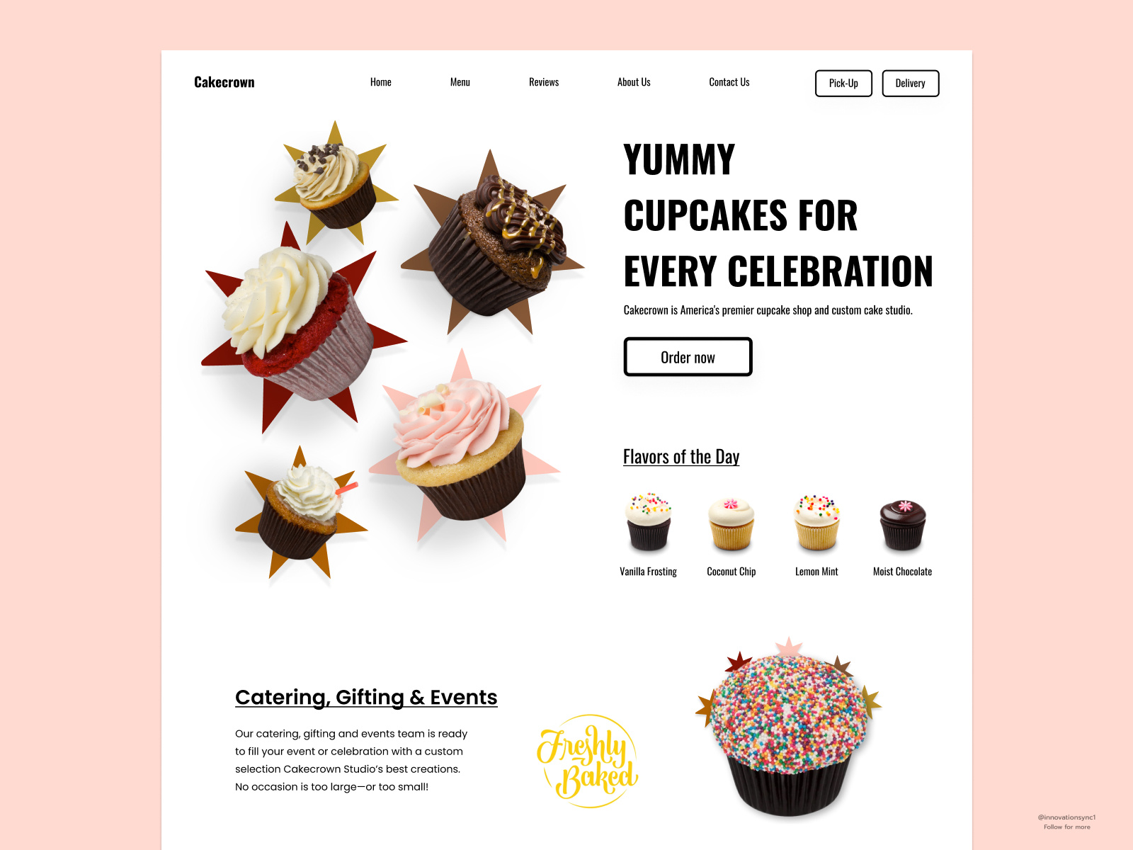 Cupcake Website Landing Page by InnovationSync on Dribbble