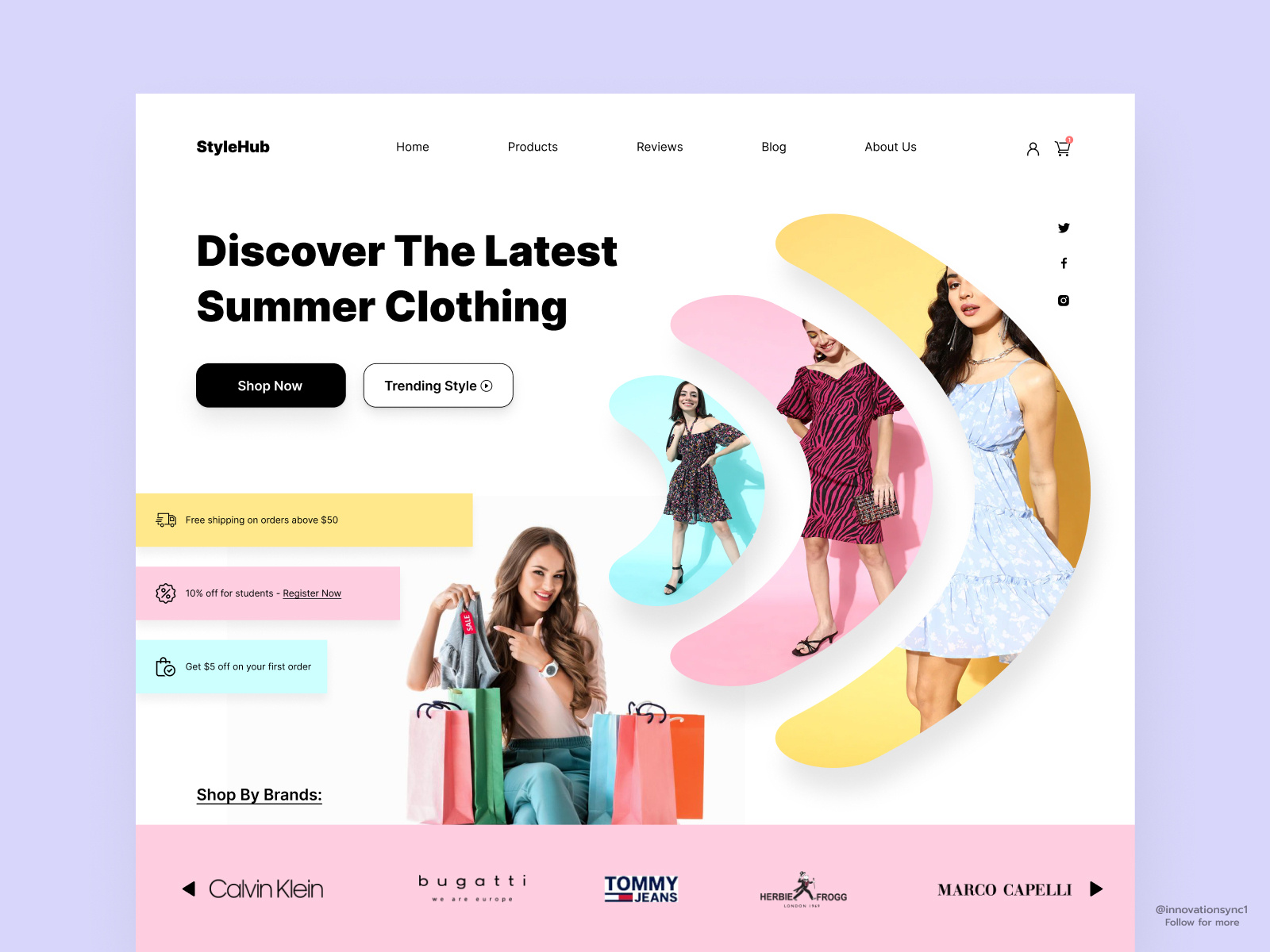 Clothing Website Landing Page by InnovationSync on Dribbble