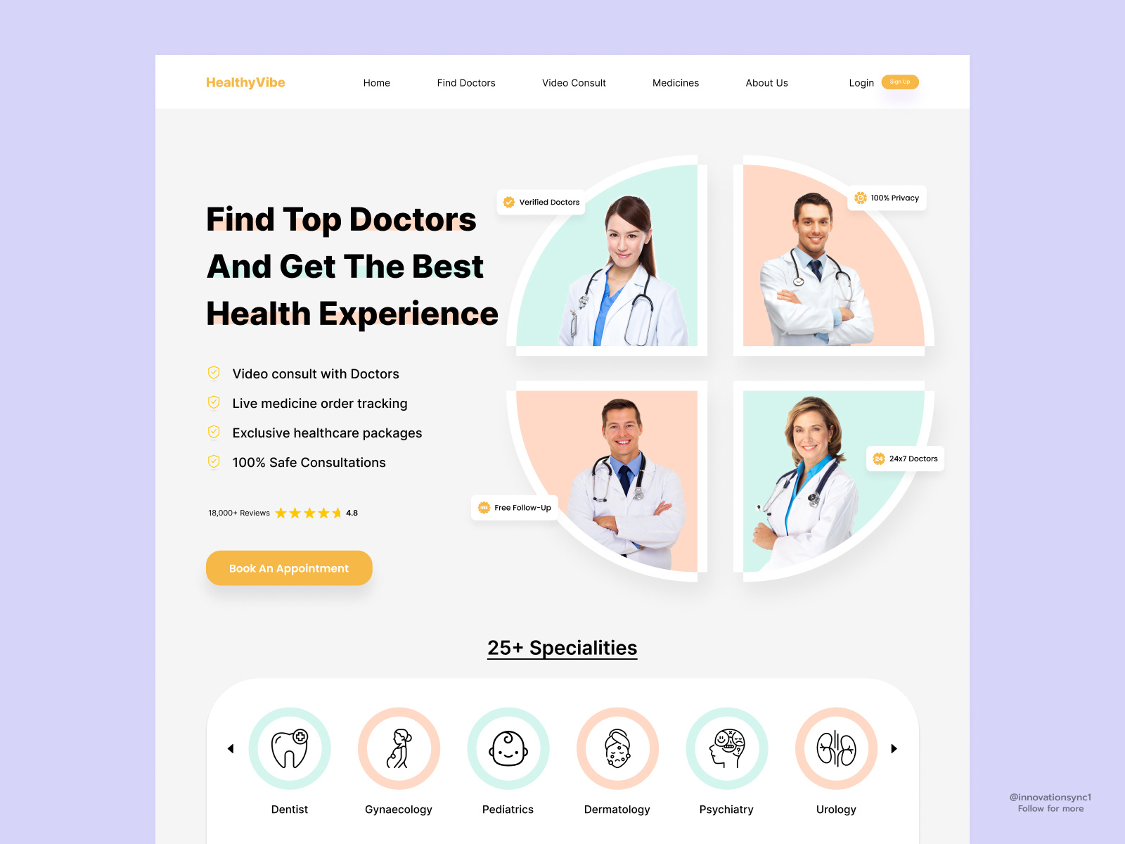 Medical Healthcare Website by InnovationSync on Dribbble
