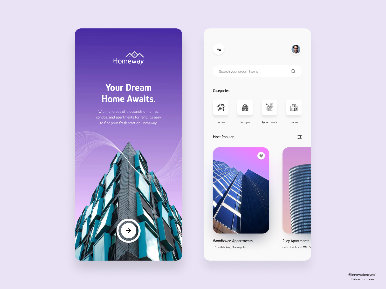 Home Rental App by InnovationSync on Dribbble