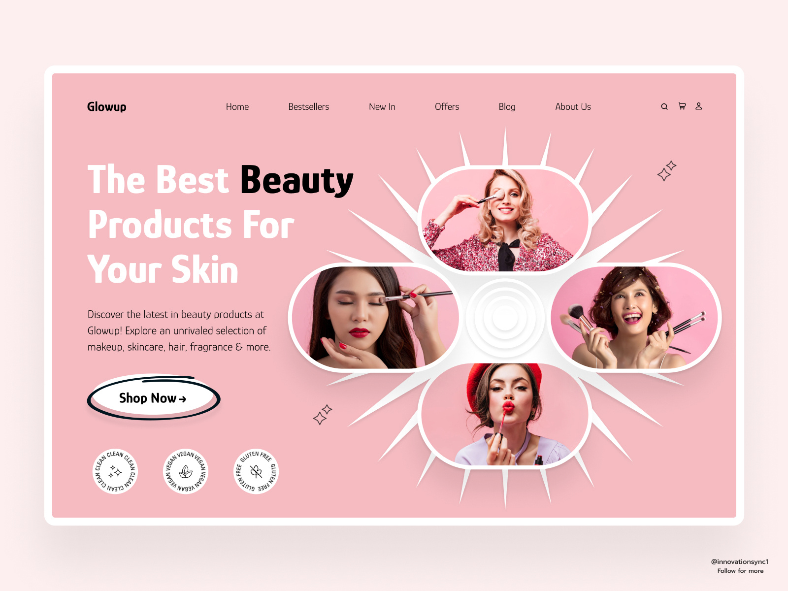 Beauty Products Website by InnovationSync on Dribbble