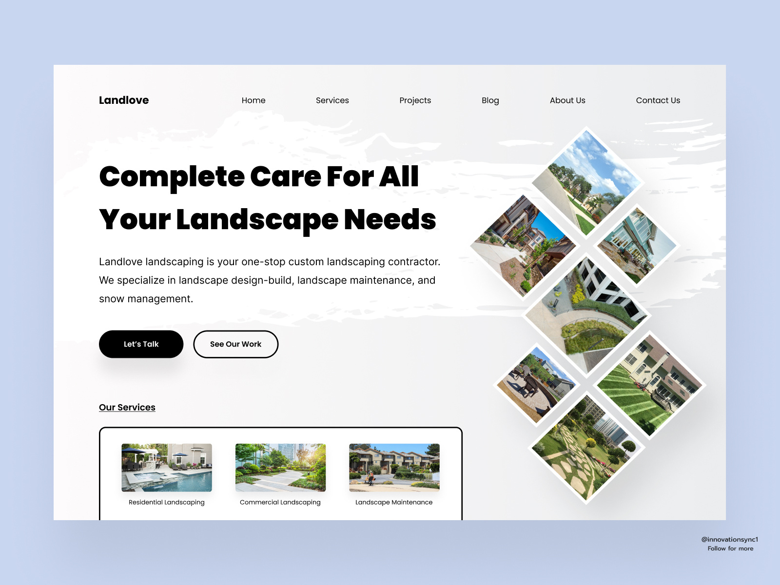 Landscaping Website Landing Page by InnovationSync on Dribbble