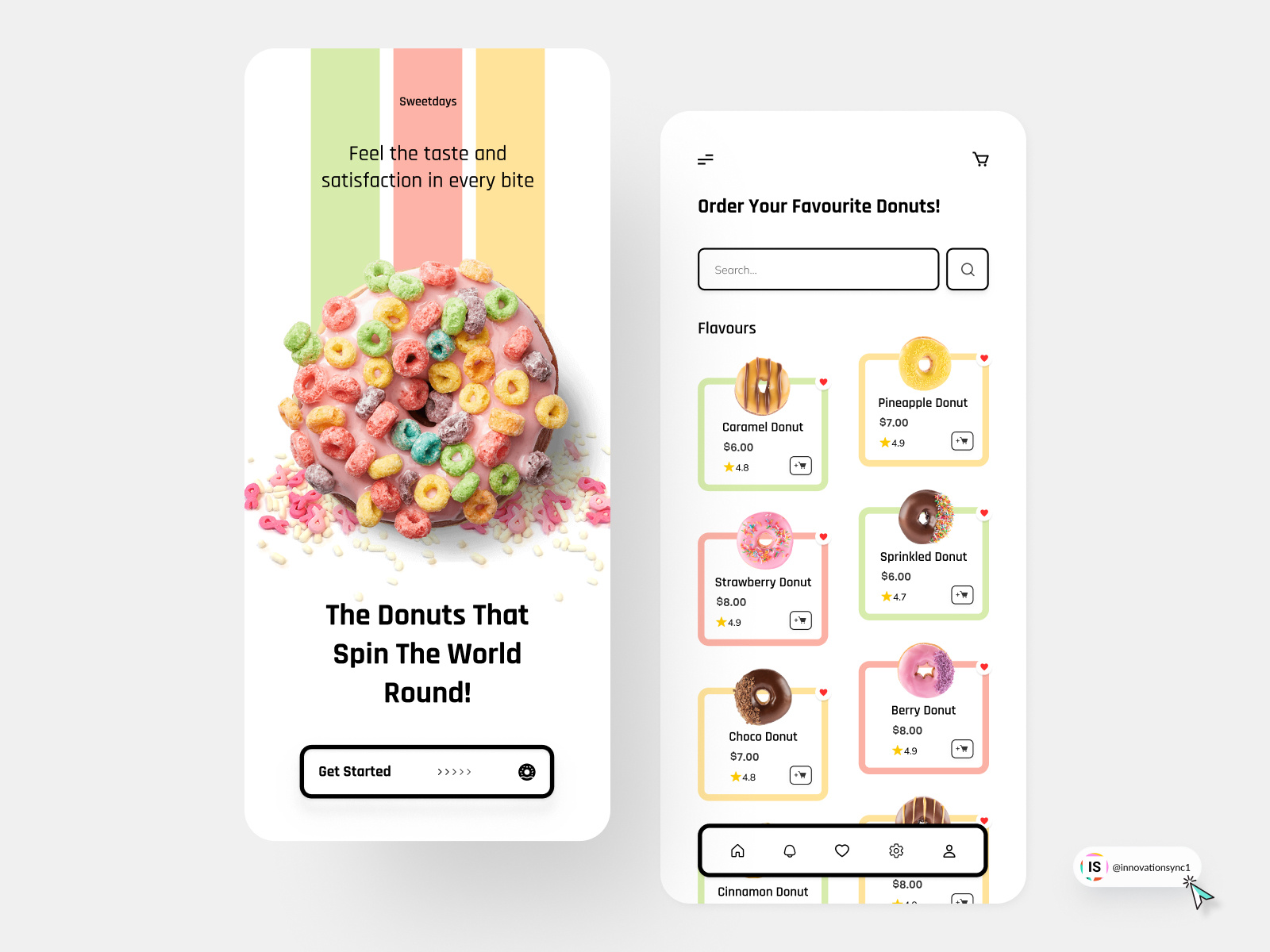 Donut App Design by InnovationSync on Dribbble