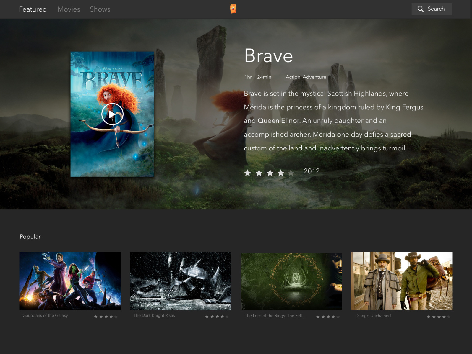 Popcorn Time Movie App UI by Amila Welihinda on Dribbble