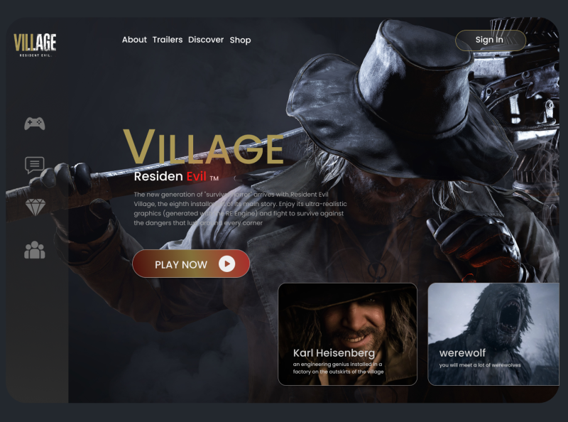 Resident Evil website ui design by diego Michel on Dribbble