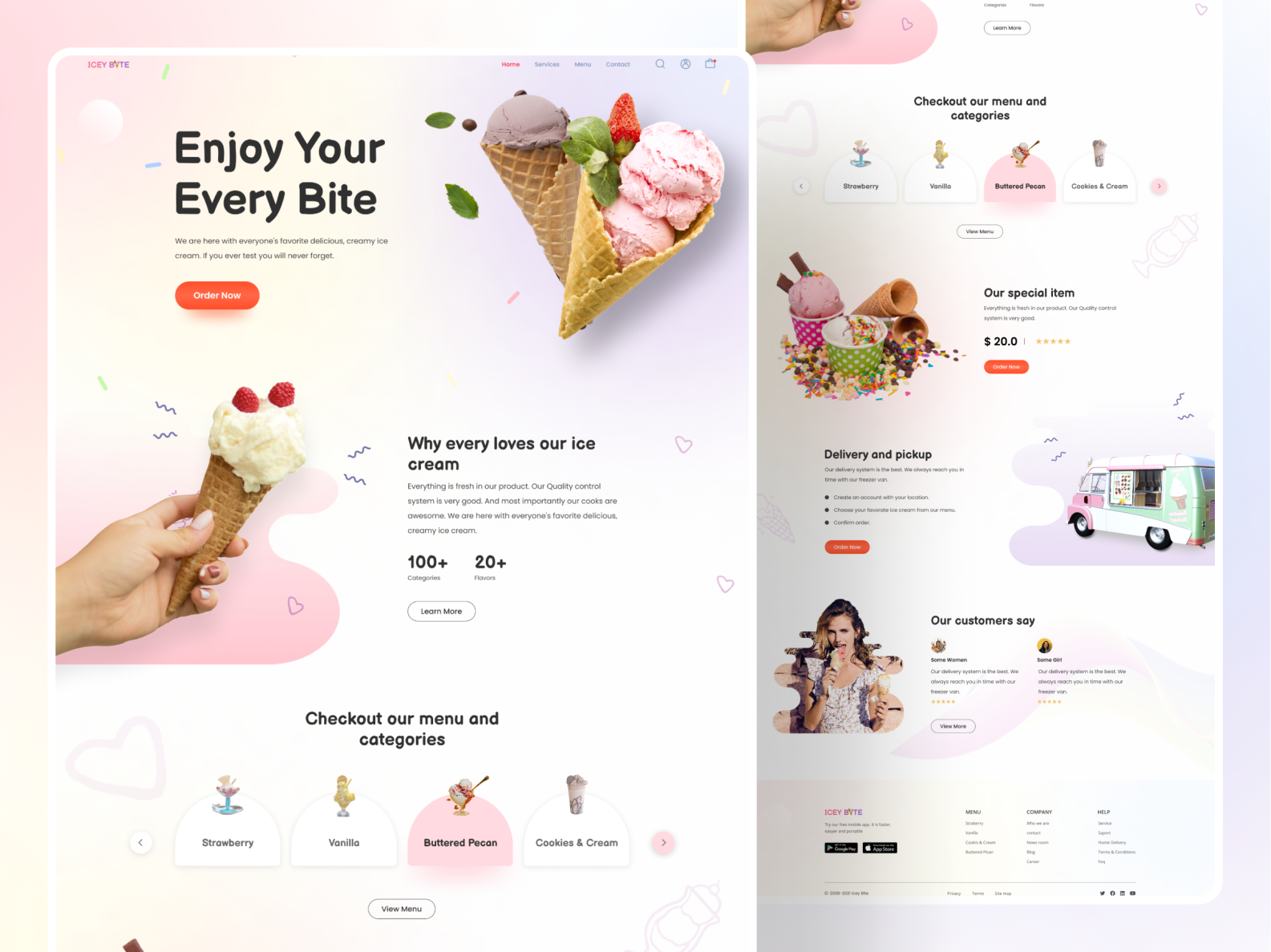 Ice Cream Shop Landing Page by Samiul Eunus on Dribbble