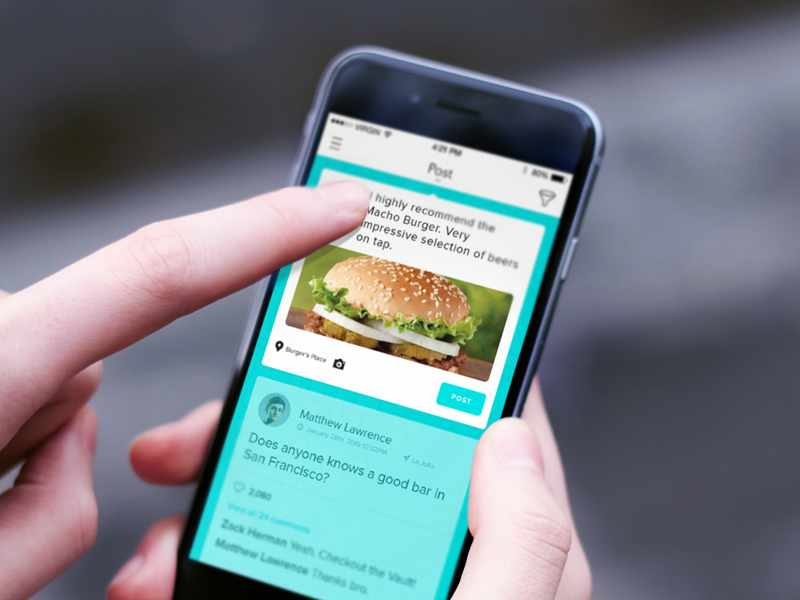Post screen by Cloudsoft Mobile Inc. on Dribbble