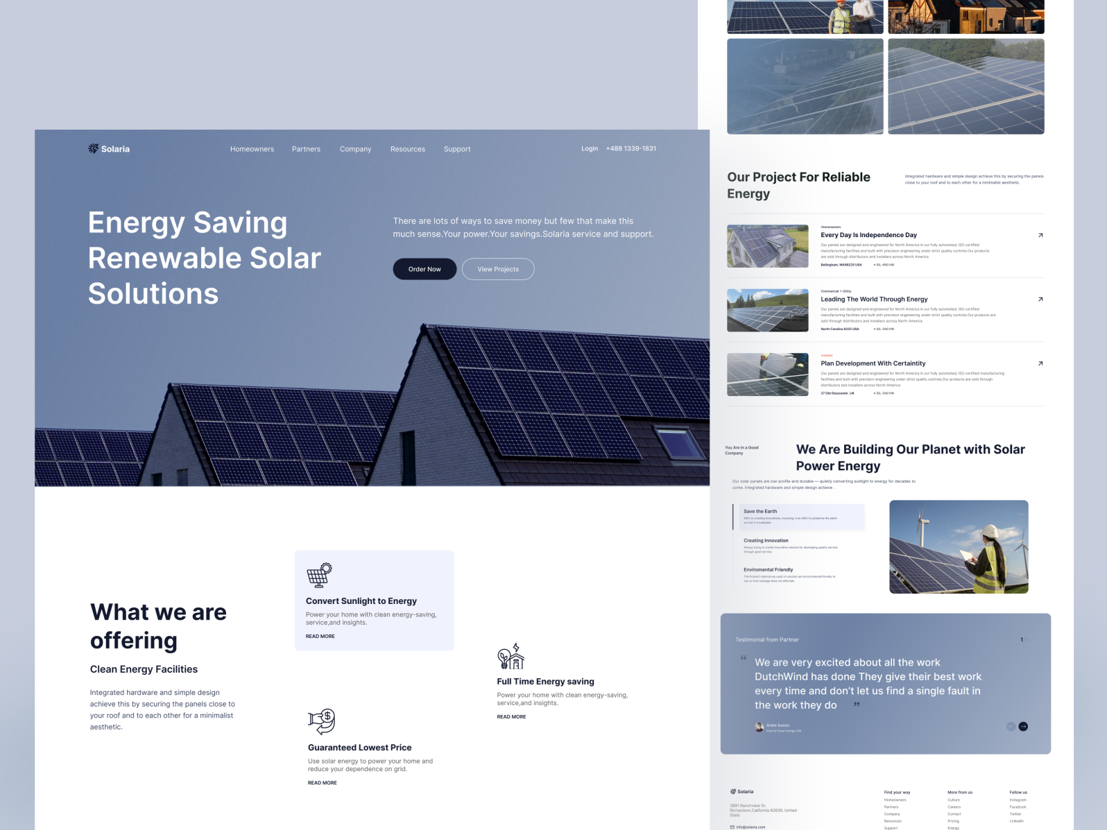 Solar Energy Landing page | Solaria by Akikul Haque on Dribbble