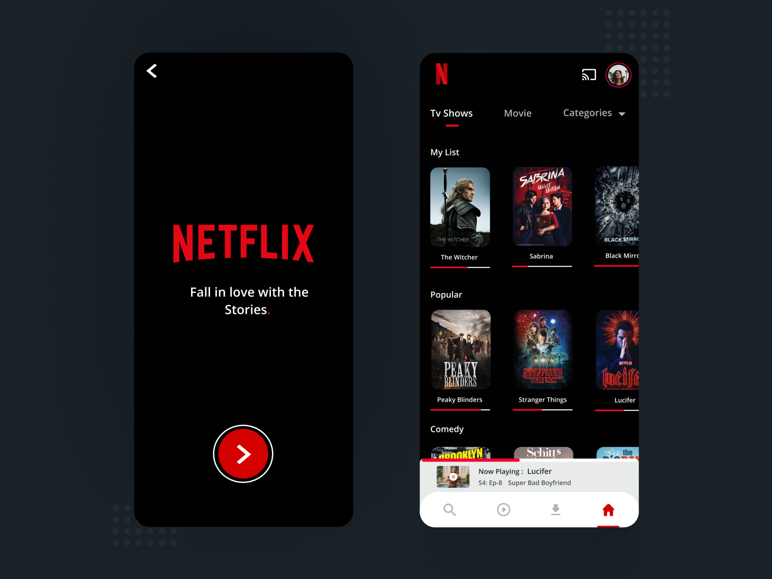 Netflix App UI Redesign by Anjali Singh on Dribbble