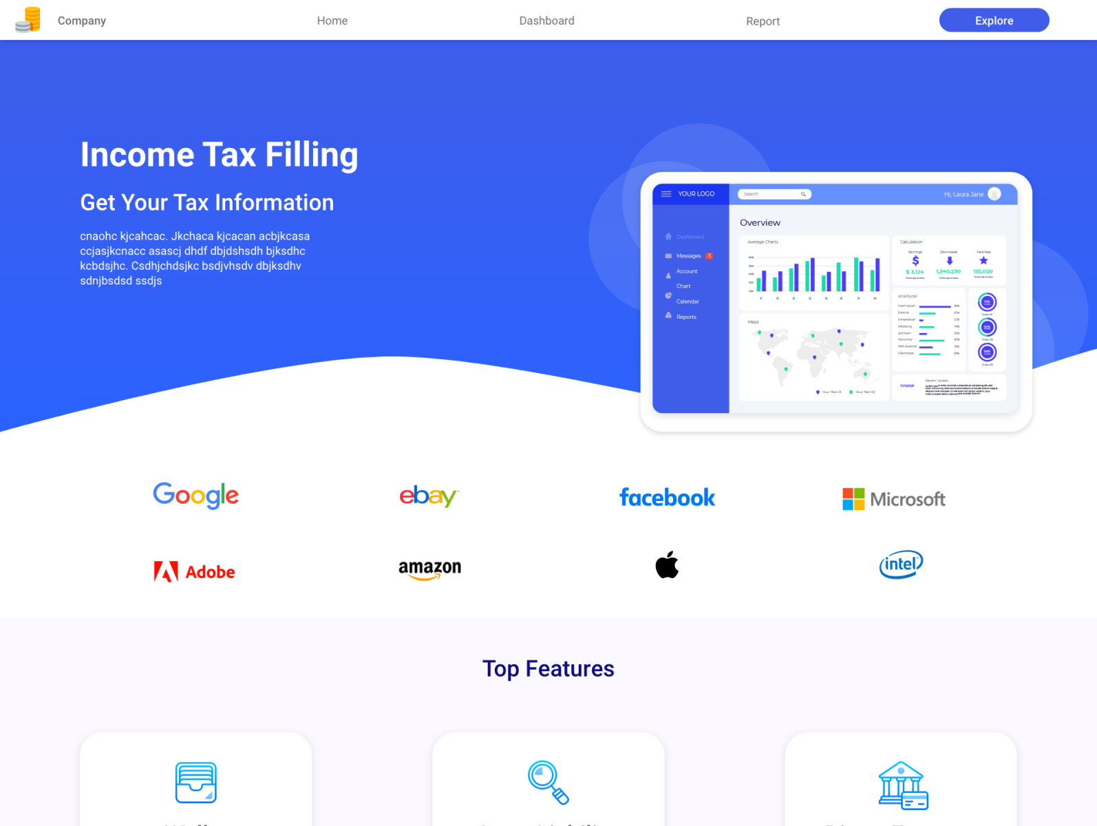 Income Tax Filling Landing Page Design by Arslan on Dribbble